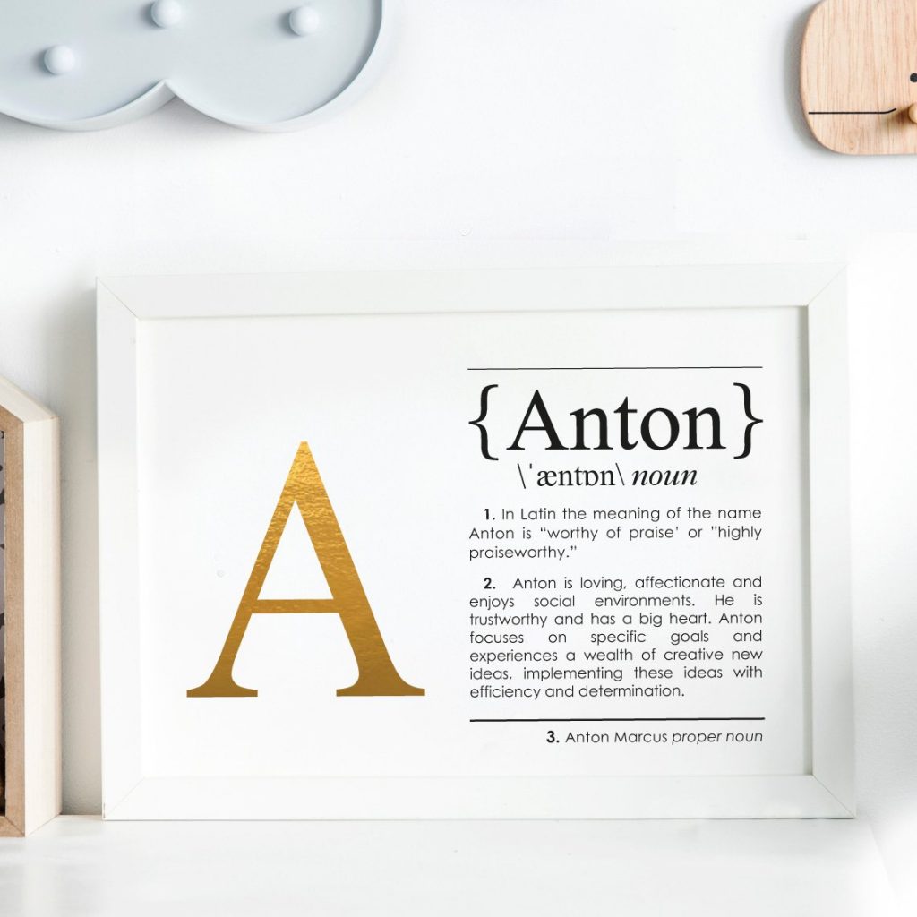 Custom Name Definition Print - Anton - Ermou Street